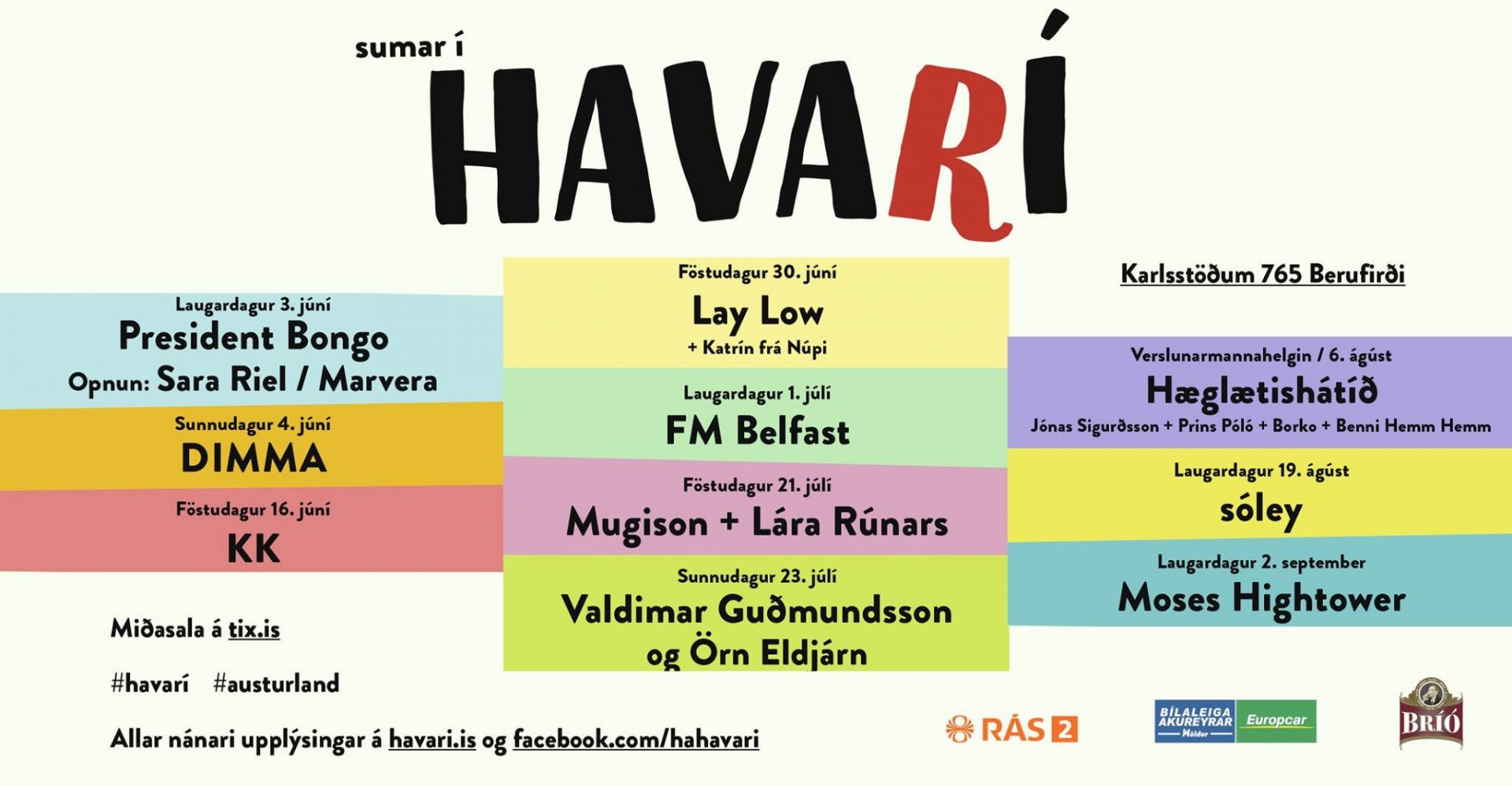 Sumar í HAVARÍ – tónlistarveisla í Berufirði | Visit Austurland